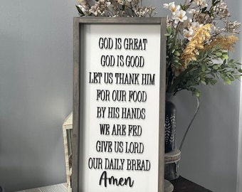 God is Great God is Good Painted Wood Sign 18x28.5. Farmhouse Style Sign, Inspirational Signs ...