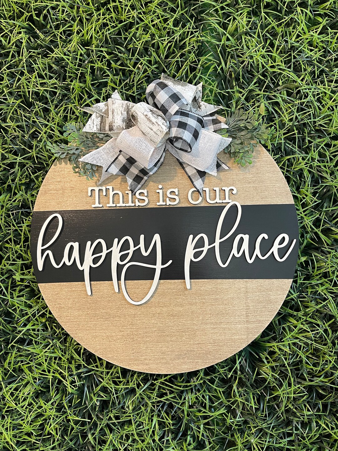 This is Our Happy Place Door Hanger/ Front Door Sign/ Welcome Sign ...