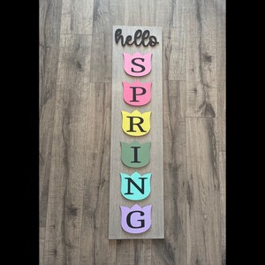 Hello Spring Porch Leaning Sign/ Spring Large Porch Sign/ Sign for the ...