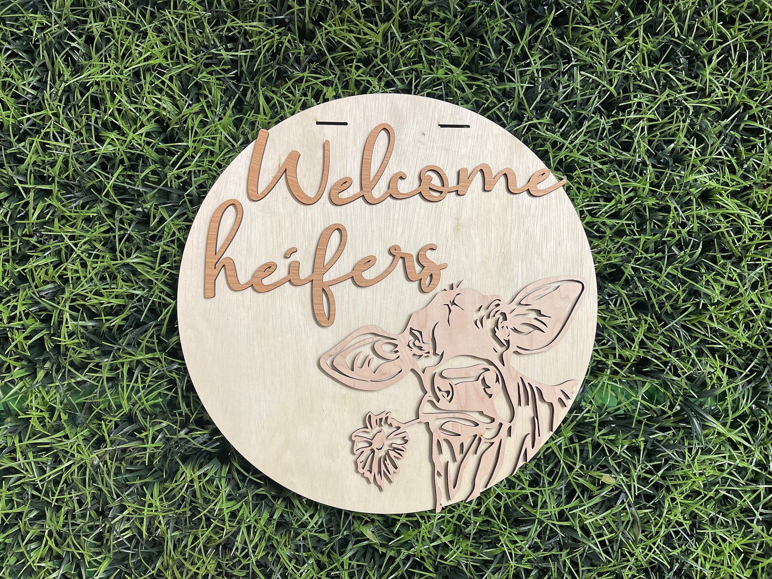Welcome Heifers Cow DIY Unfinished Door Hanger - Etsy