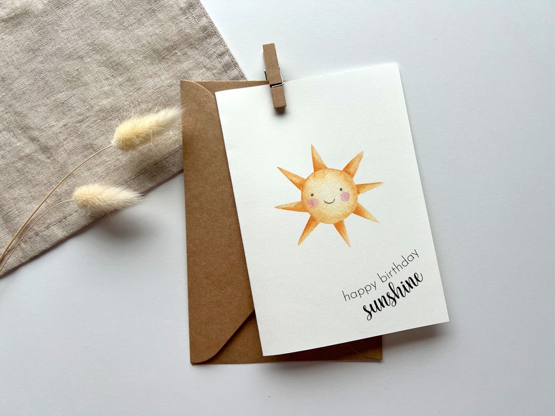 Birthday Card Happy Birthday Sunshine Postcard Dina6 Sun Postcard or ...