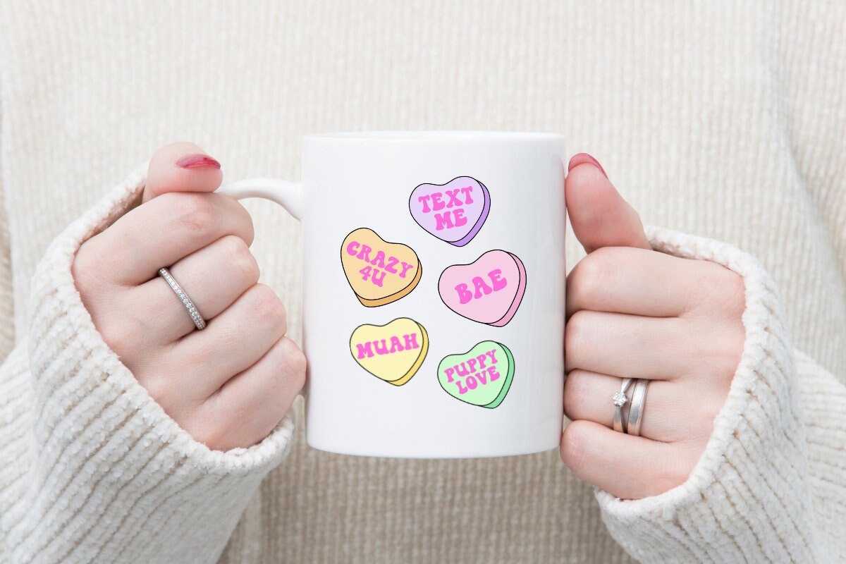 Candy Heart Clipart Bundle Valentines Day Svg Valentines Vector Candy ...