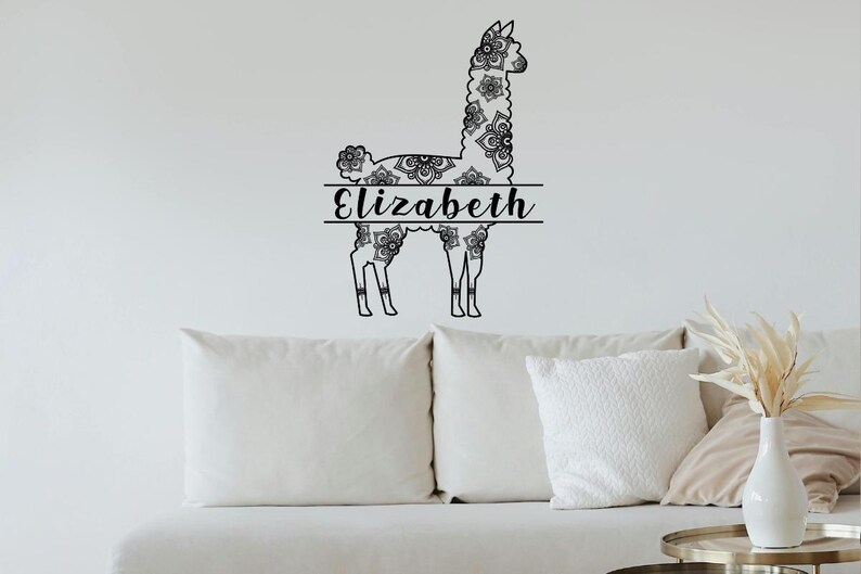 Llama Split Monogram Svg Boho Llama Svg Split Monogram Cut File Llama ...