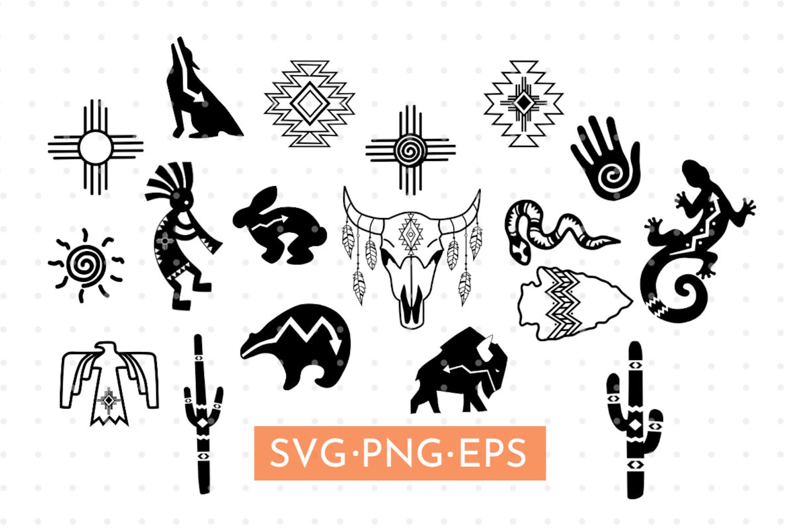 Southwest Clipart SVG Bundle: Native American Desert Designs (digital ...