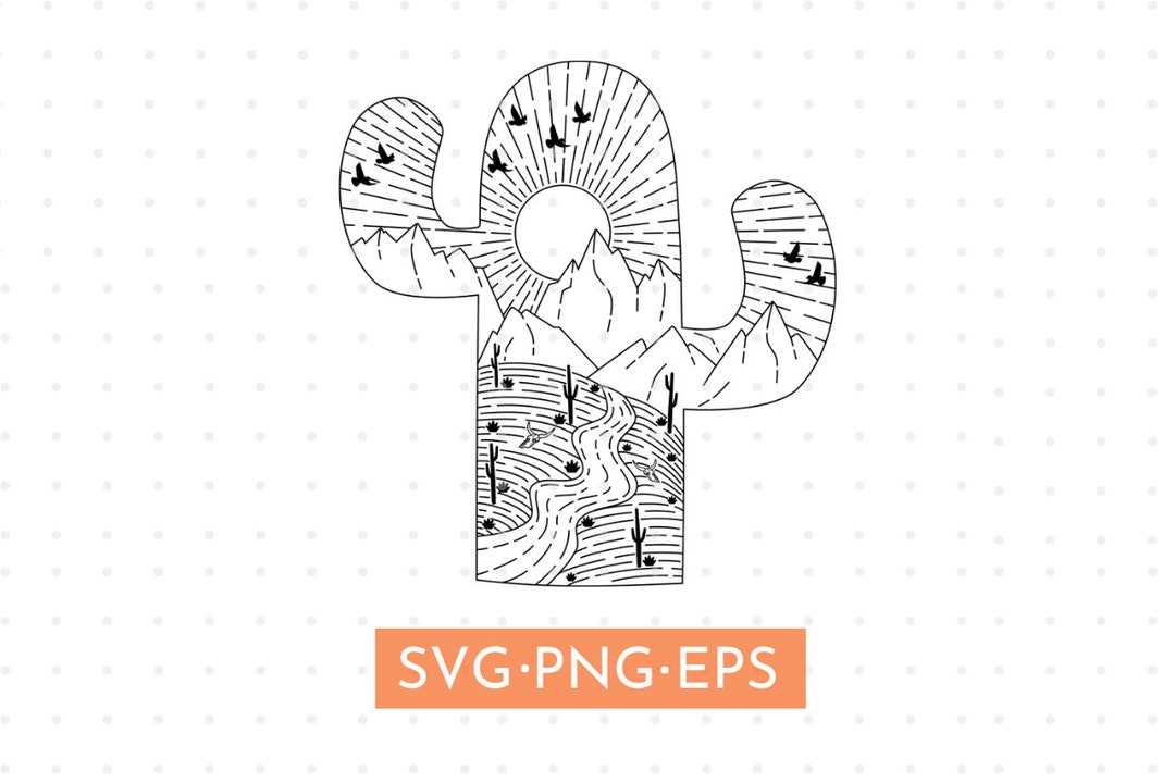 Cactus Svg Desert Art Svg Cactus Design Svg Nature Svg Boho Svg ...
