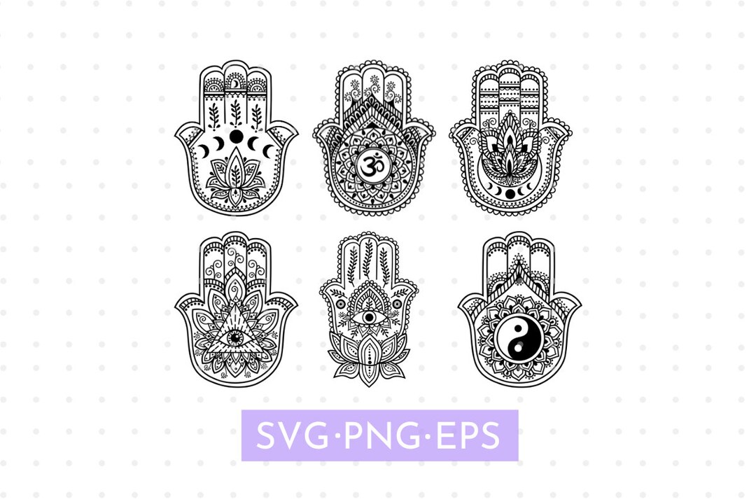 Hamsa Hand Clipart Bundle Hamsa Hand Svg Spiritual Svg Evil Eye Svg ...