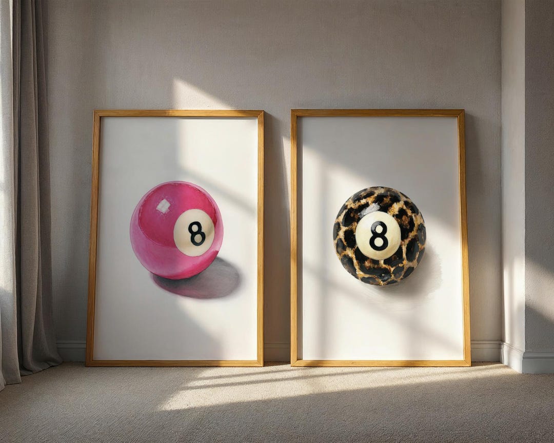 Pink Leopard 8 Ball Print Set: Trendy Room Decor (digital Download) - Etsy