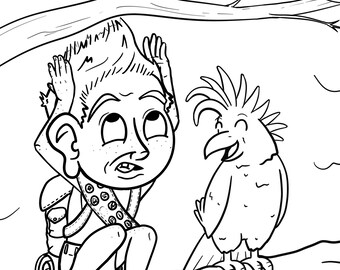 Fayette the Littlest Fairy. Fantasy Coloring Book Page. - Etsy