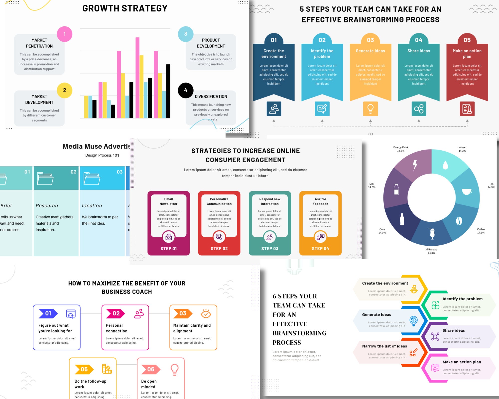 520 diseños de plantillas editables de PowerPoint Infografías de 10000 ...