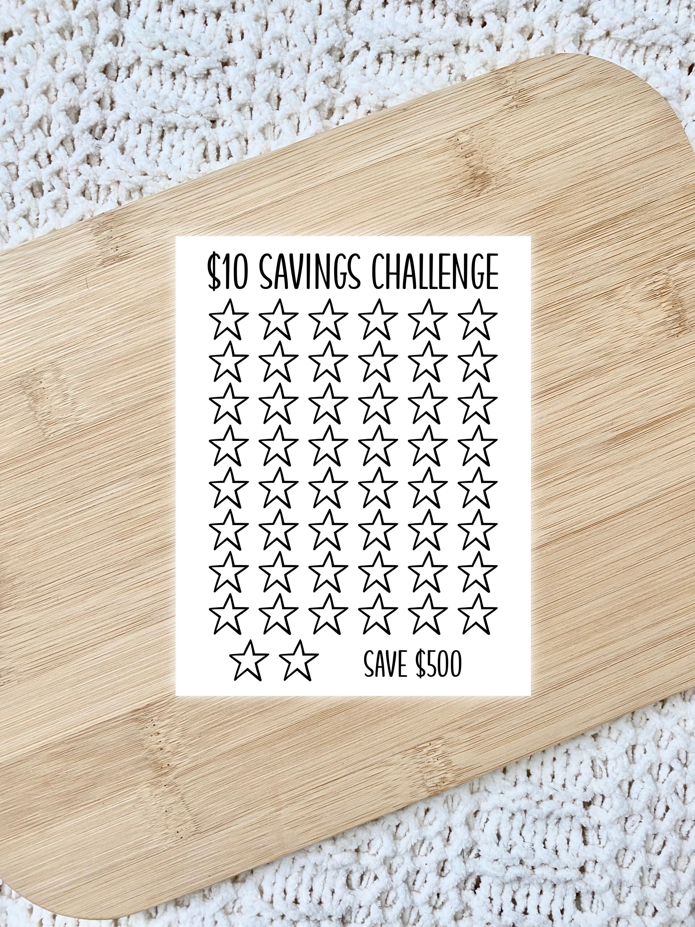 Digital Savings Challenge, Printable Savings Challenge, 10 Dollar ...