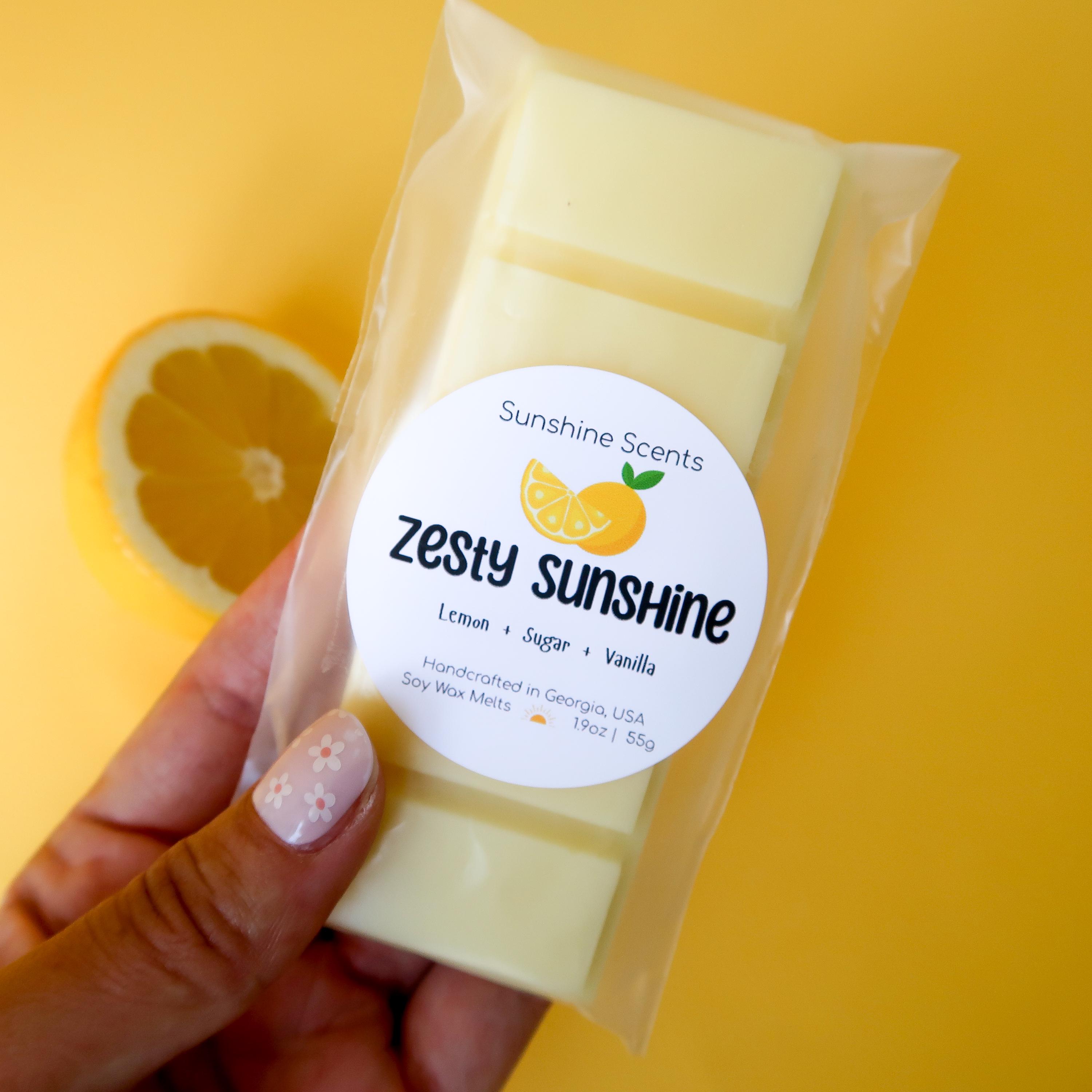 Zesty Sunshine Wax Melt | Lemon Sugar Vanilla Snap Bar | Sweet Citrus ...
