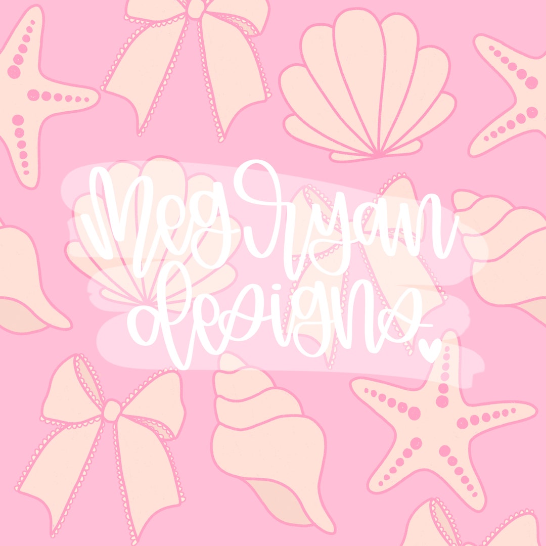 Seashells and Bows Pattern | Bow Pattern | Seamless Pattern | Repeat ...