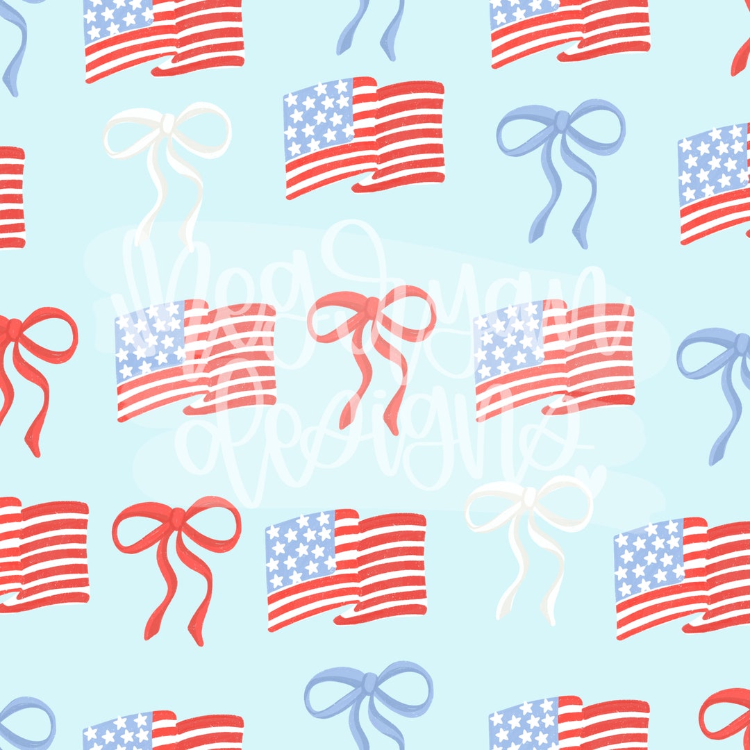Flag Coquette Pattern | Patriotic Pattern | Fabric Design | Seamless ...