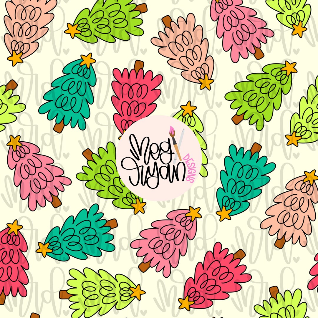Christmas Tree Pattern | Bow Pattern | Seamless Pattern | Repeat ...