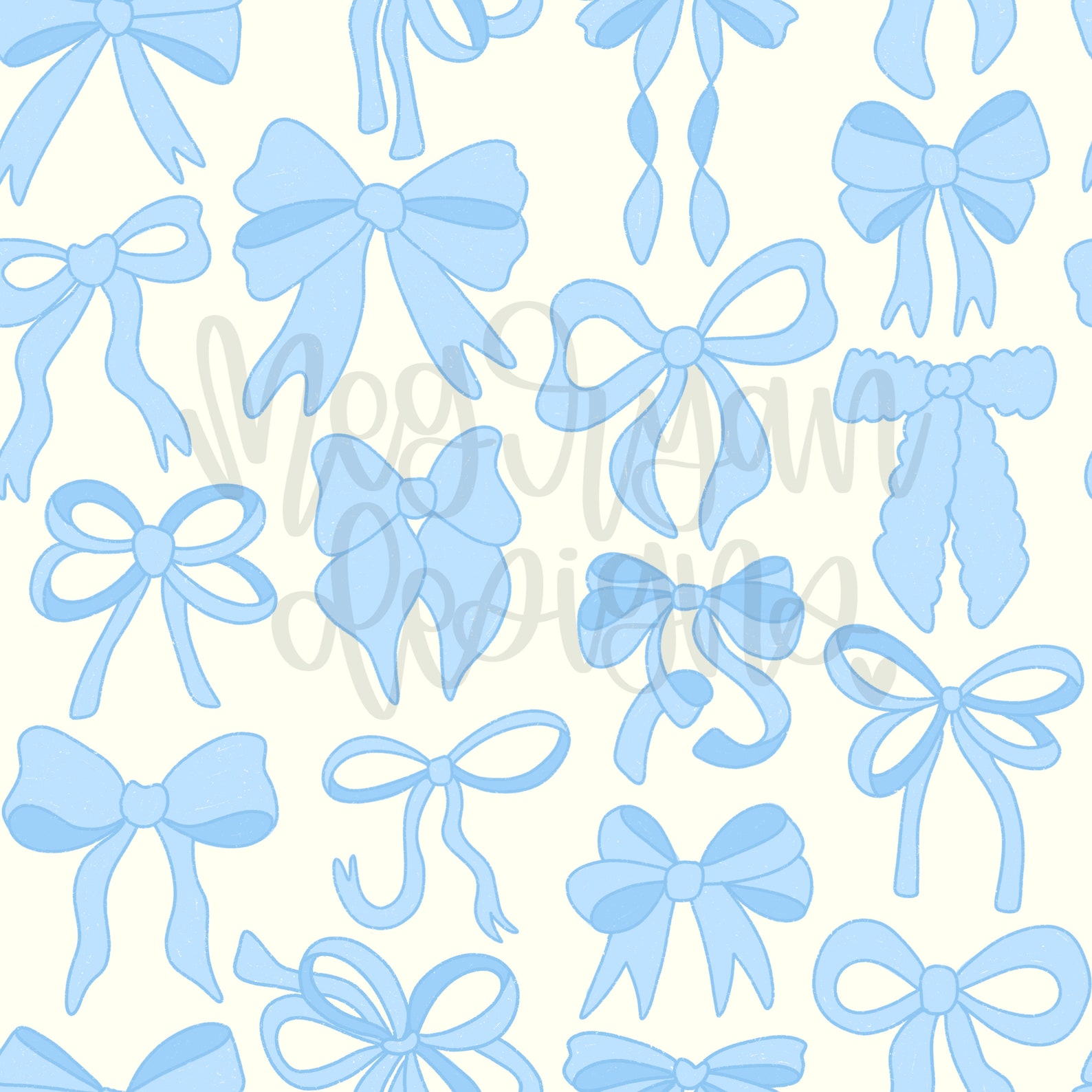 Blue Coquette Pattern | Bow Pattern | Seamless Pattern | Repeat Pattern ...