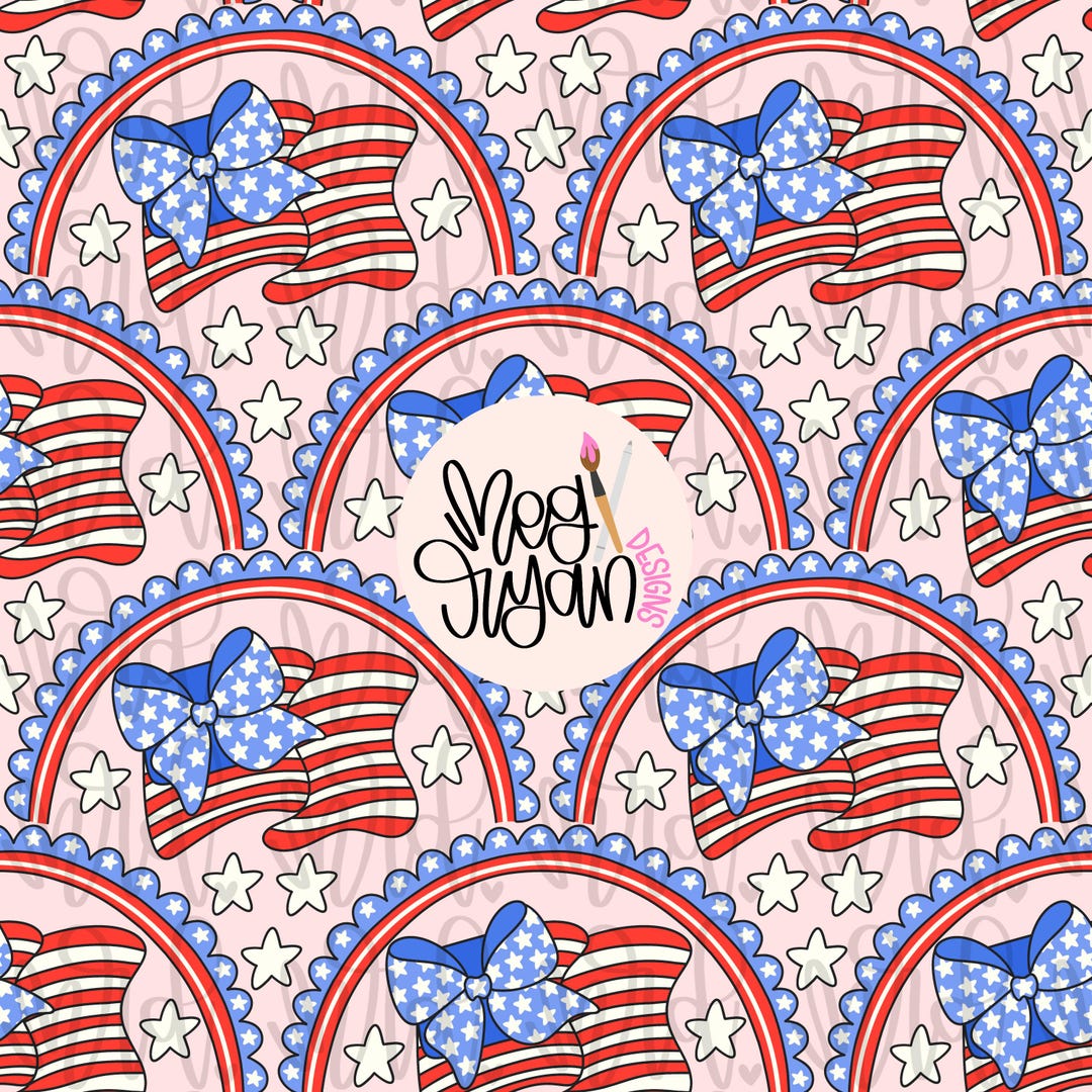 Coquette Flag Pattern | Patriotic Pattern | Fabric Design | Seamless ...