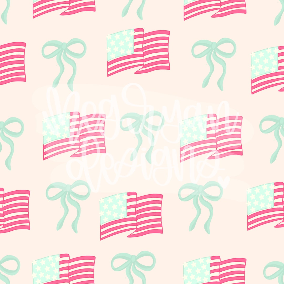 Coquette Flag Pattern | Patriotic Pattern | Fabric Design | Seamless ...