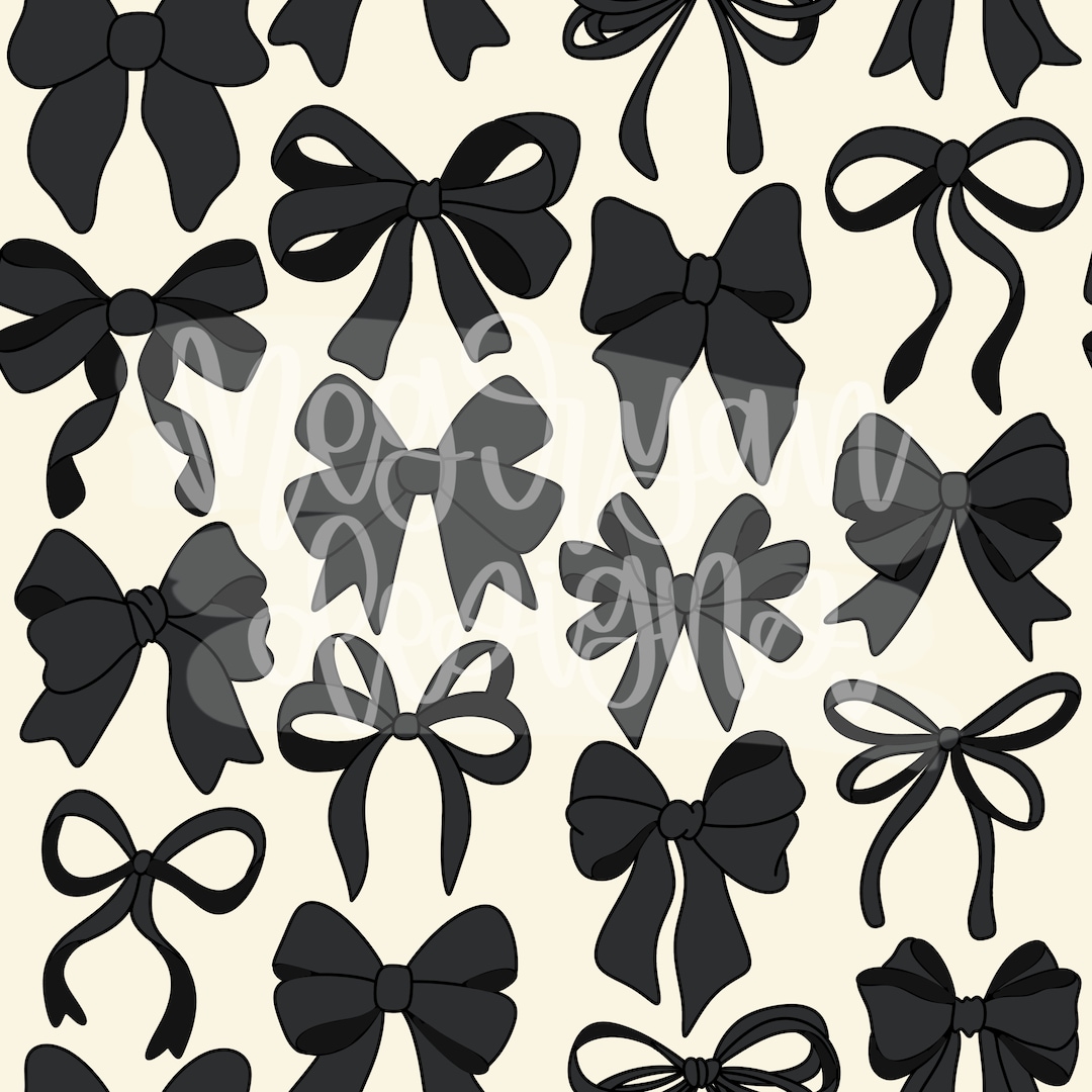 Black Coquette Pattern | Bow Pattern | Seamless Pattern | Repeat ...