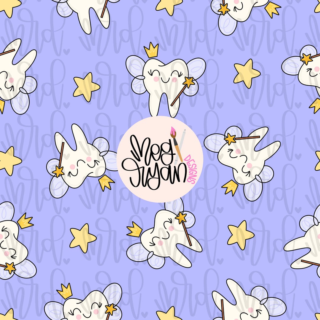 Tooth Fairy Pattern | Tooth Pattern | Seamless Pattern | Repeat Pattern ...