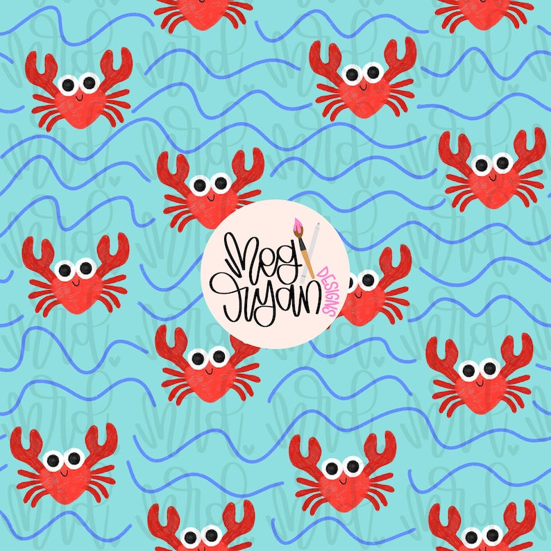 Crab Pattern | Coastal Pattern | Summer Pattern | Seamless Pattern ...