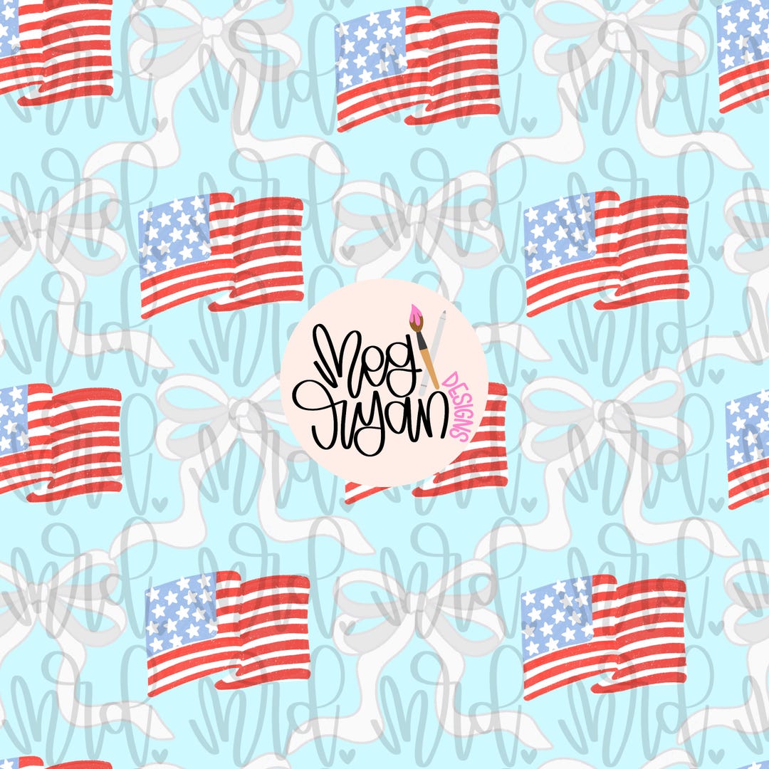 Coquette Flag Pattern | Patriotic Pattern | Fabric Design | Seamless ...