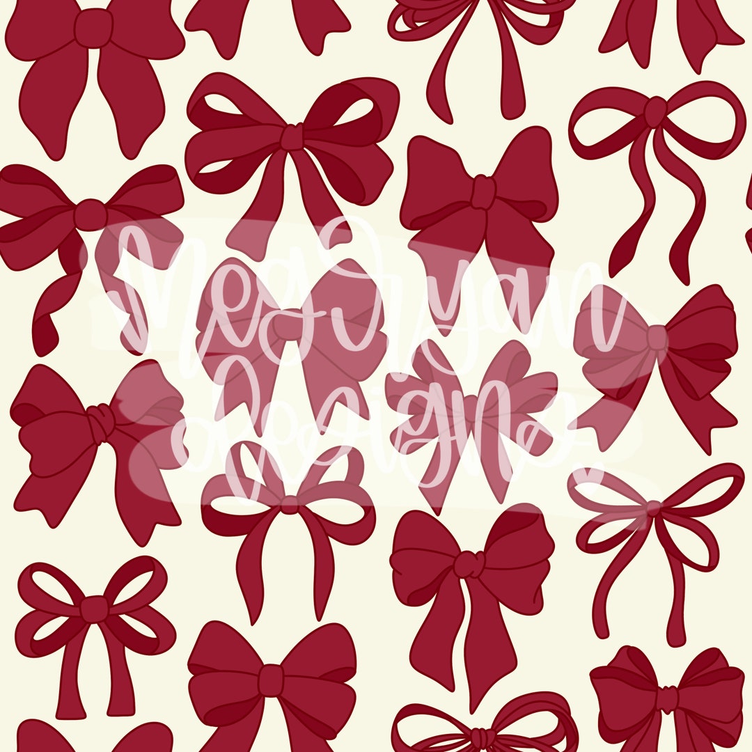 Crimson Coquette Pattern | Bow Pattern | Seamless Pattern | Repeat ...