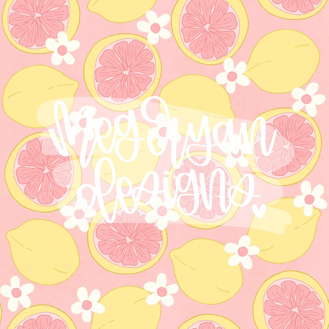 Floral Pink Lemonade Pattern | Lemon Pattern | Pink Lemonade | Seamless ...