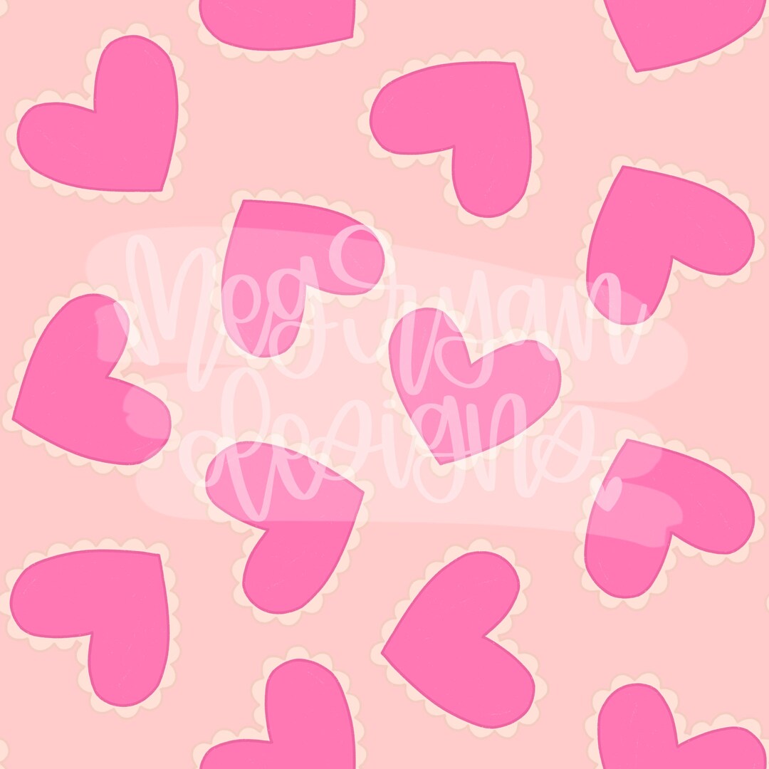 Scallop Hearts Pattern | Retro Pattern | Seamless Pattern | Repeat ...