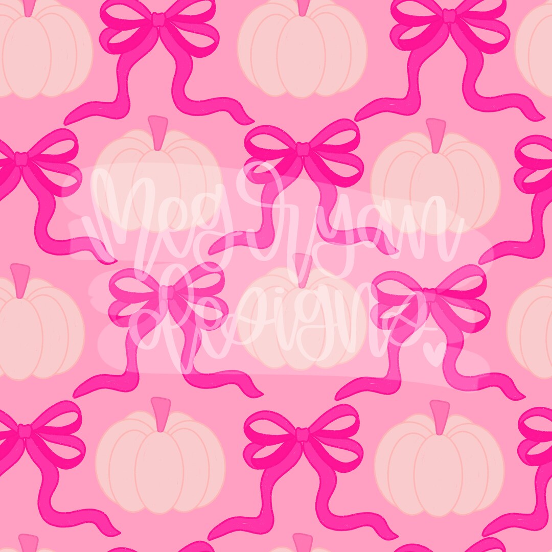 Pumpkin Coquette Pattern | Bow Pattern | Seamless Pattern | Repeat ...