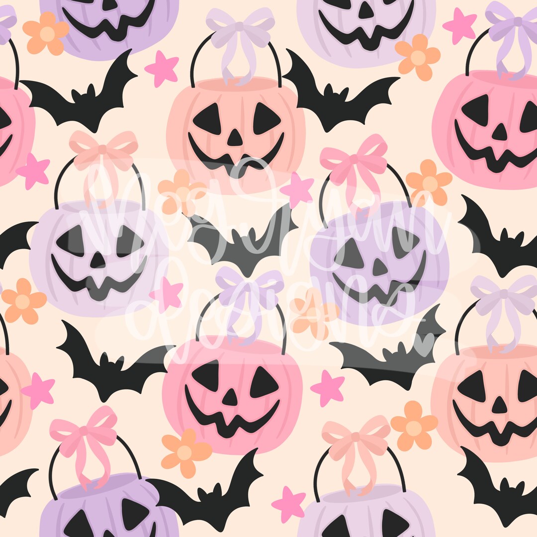 Halloween Pumpkin Pails | Halloween Pattern | Seamless Pattern | Repeat ...
