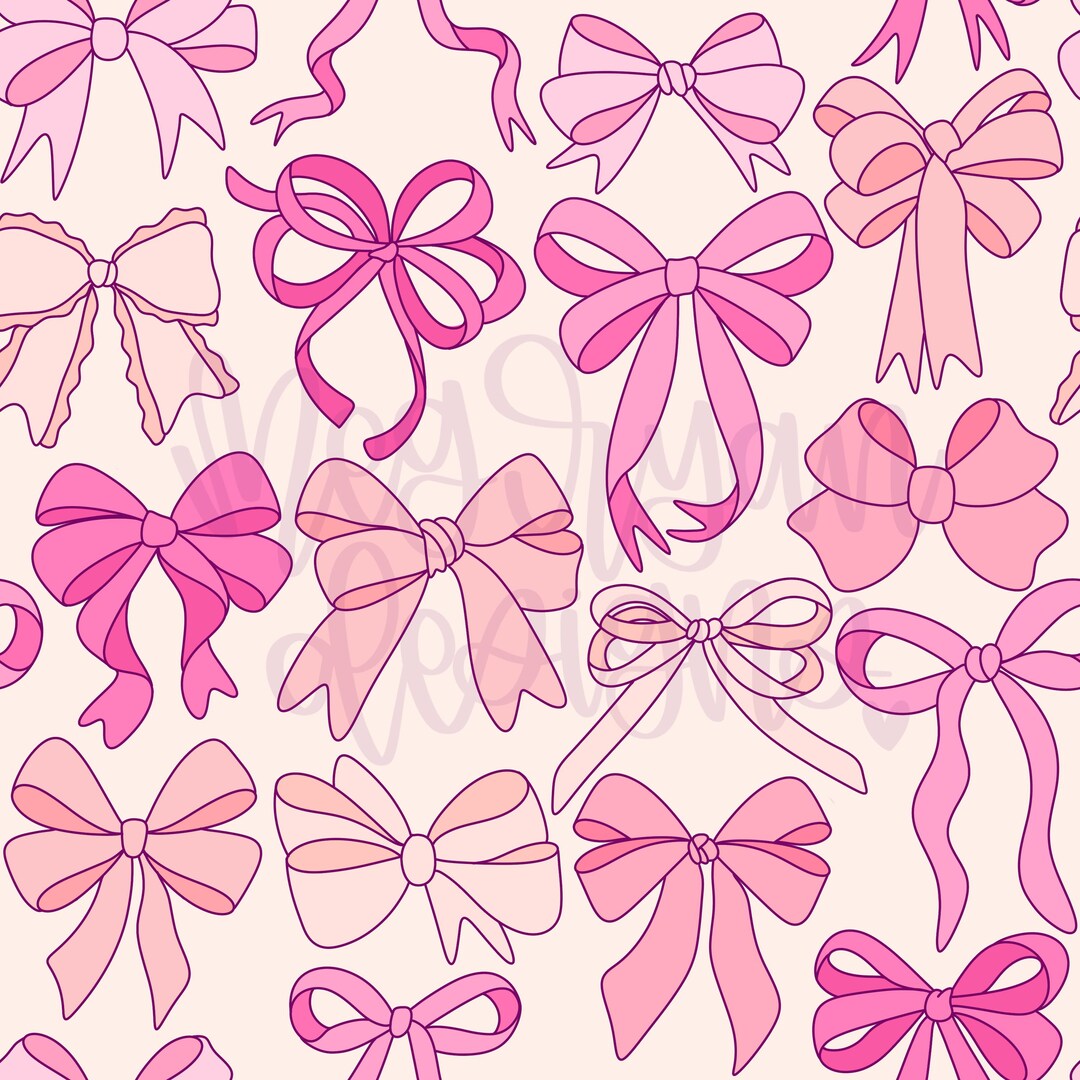 Pink Coquette Pattern | Bow Pattern | Seamless Pattern | Repeat Pattern ...