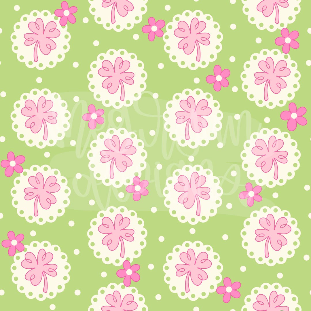 Vintage Pattern | Pattern | 4 Leaf Clover | St Patricks Day Pattern ...