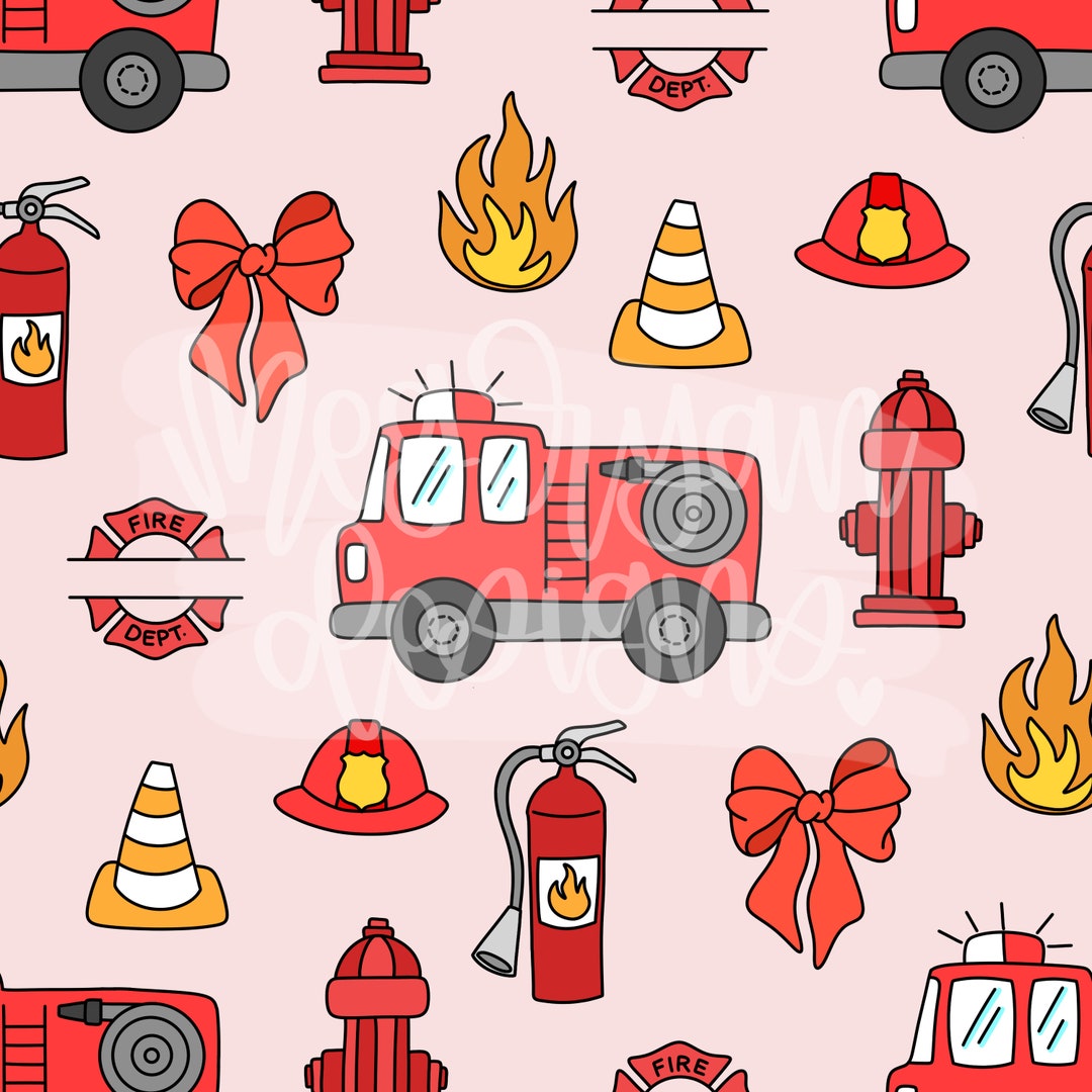 Firefighter Pattern | Firefighter Wife | Pink Coquette Pattern | Bow ...