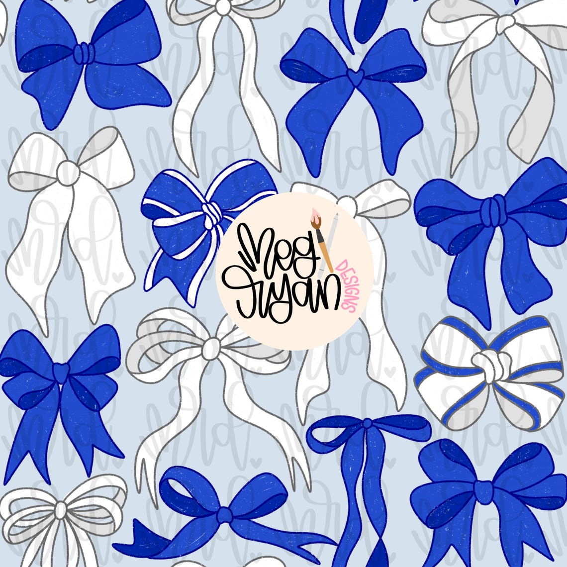 Blue Coquette Pattern | Bow Pattern | Seamless Pattern | Repeat Pattern ...