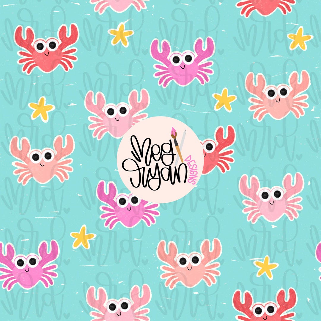 Crab Pattern | Coastal Pattern | Summer Pattern | Seamless Pattern ...