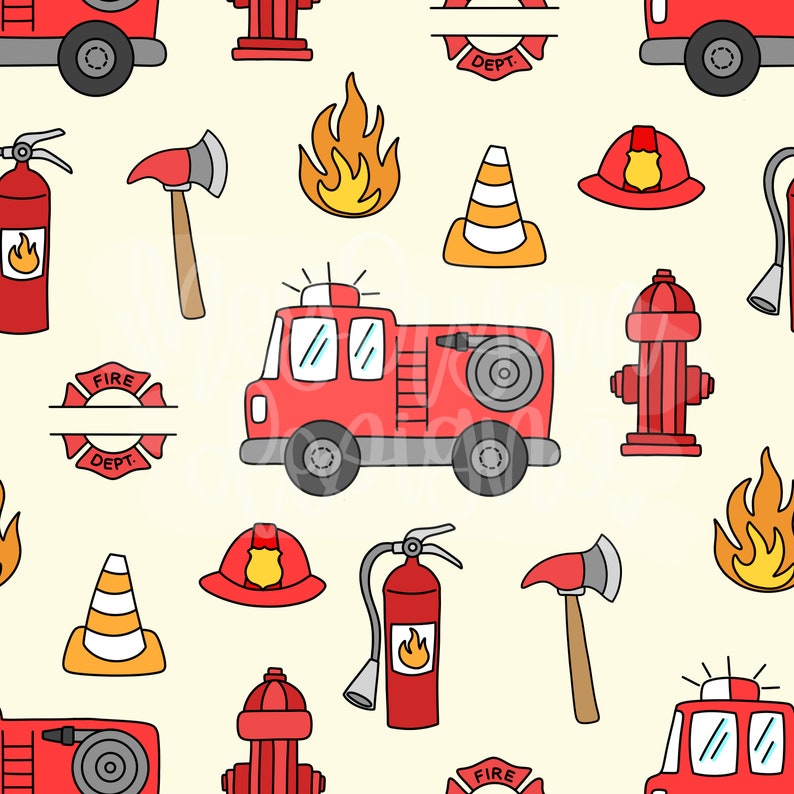Firefighter Pattern Firefighter Wife First Responder Pattern Fire ...