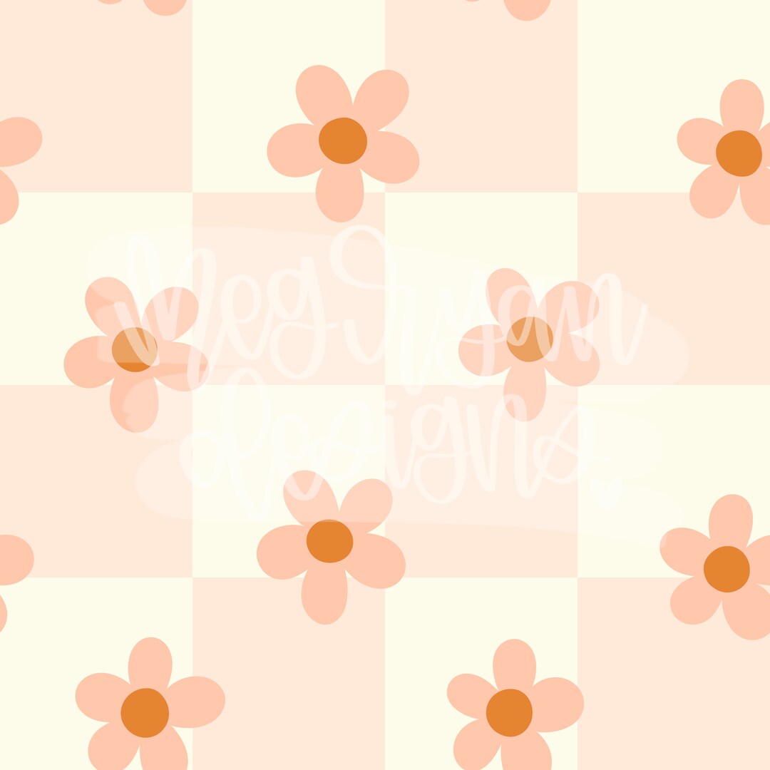 Retro Flower Pattern | Retro Checker Pattern | Floral Pattern ...