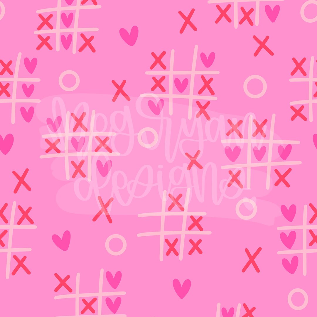 Tic Tac Toe Pattern | XOXO Pattern | Pink Valentines Pattern | X O ...
