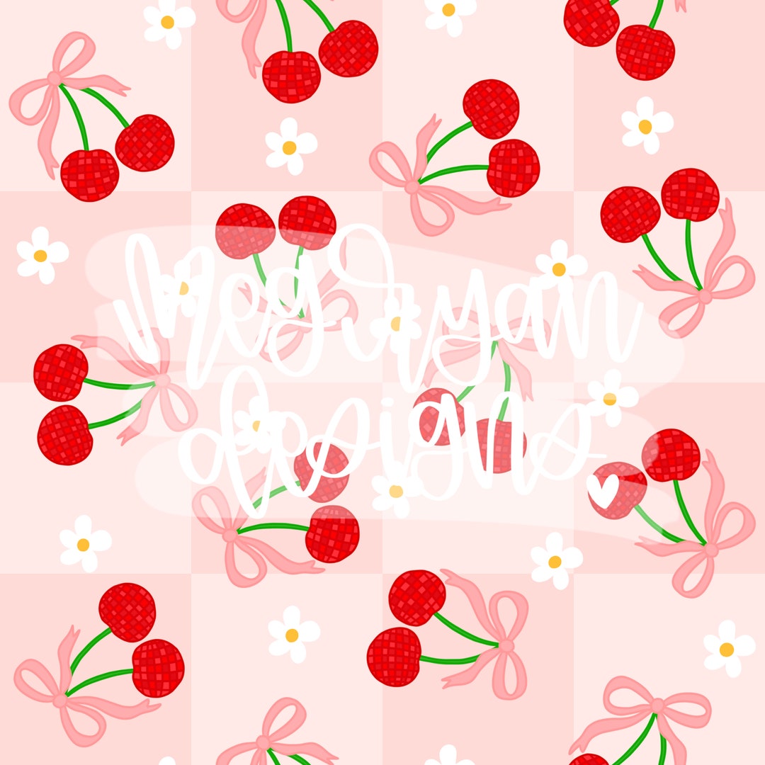 Disco Cherry Pattern | Gingham Pattern | Checkered Pattern | Seamless ...