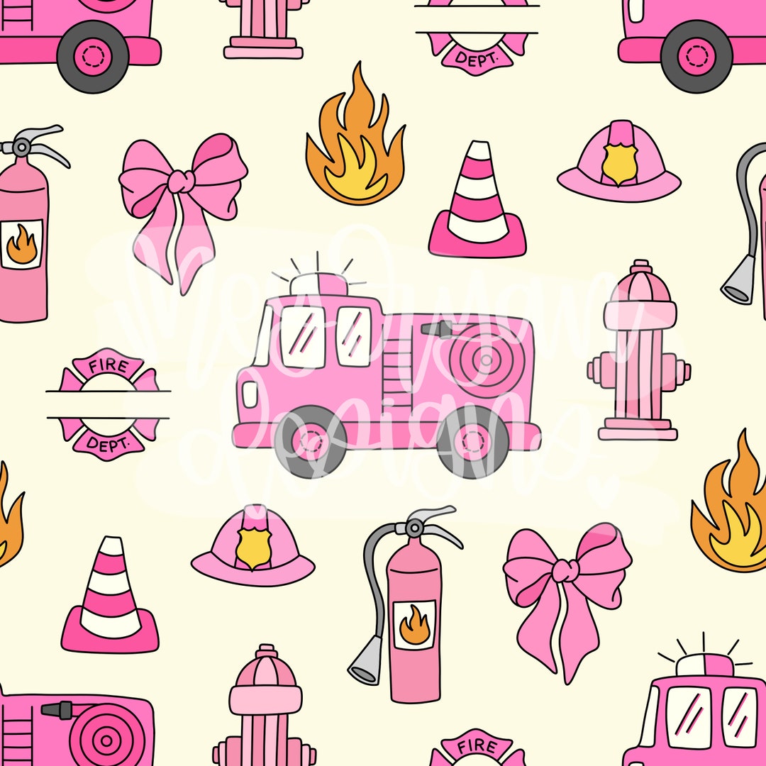 Firefighter Wife | Pink Firefighter Pattern | Pink Coquette Pattern ...