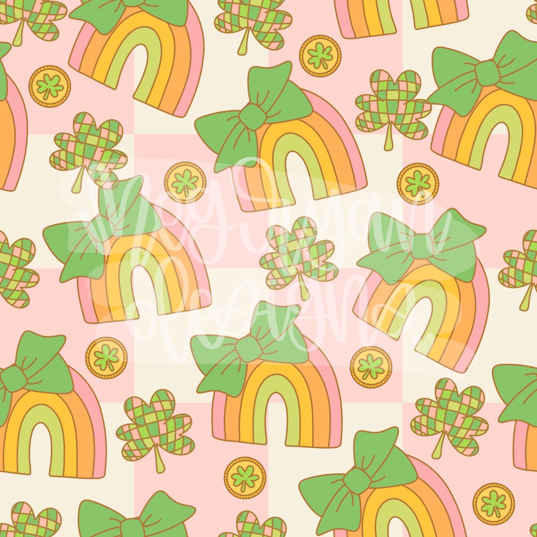 Rainbow Pattern | St Patricks Day Pattern | Bow Pattern | Seamless ...