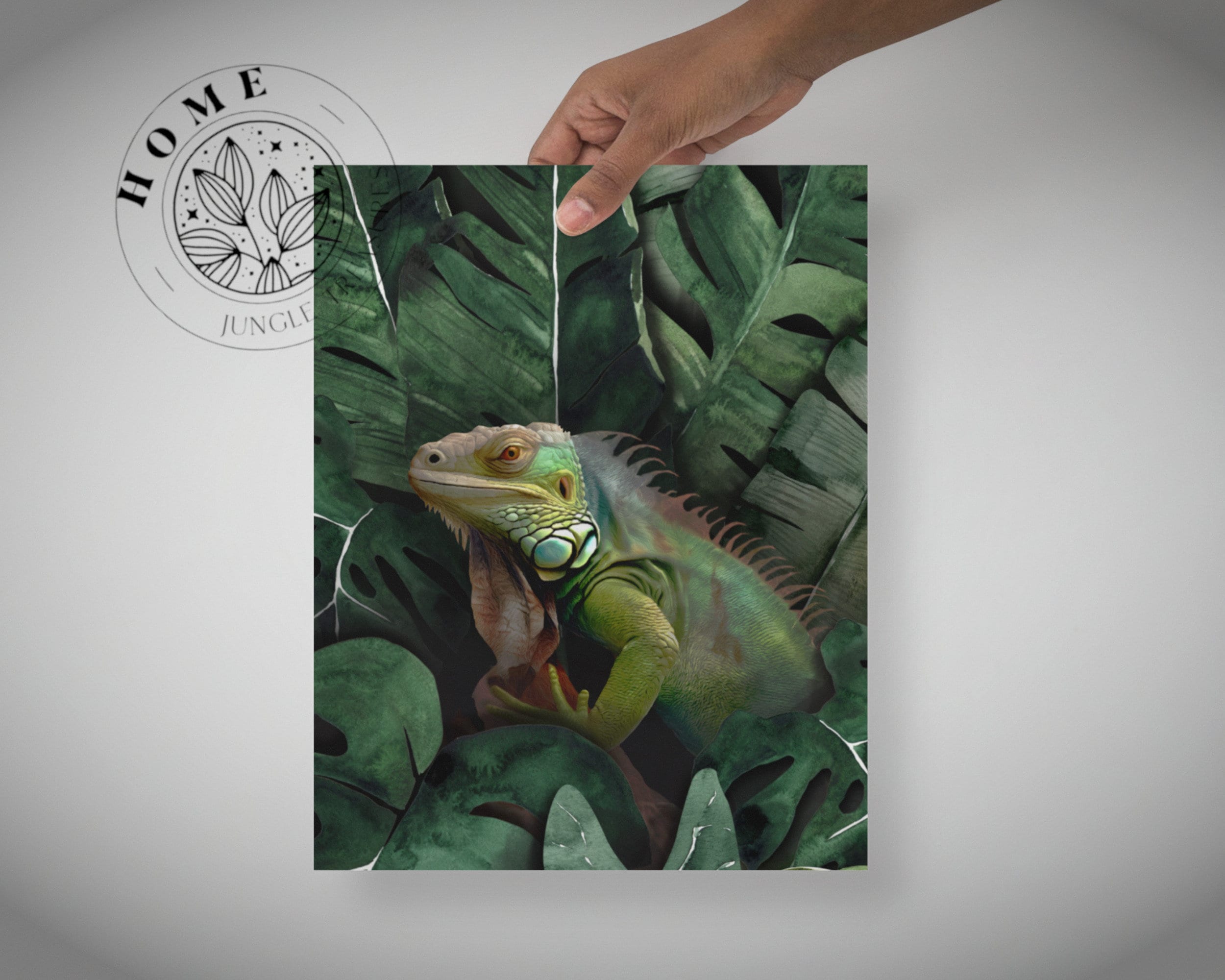 Poster "rainforest Iguana", Jungle Artwork for Boho Living Room ...