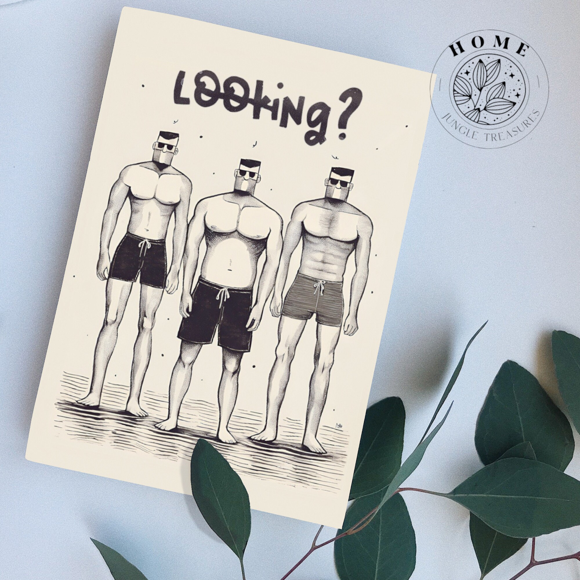 Poster looking, Fun Queer Popart Poster, Gay Street Art Print as ...