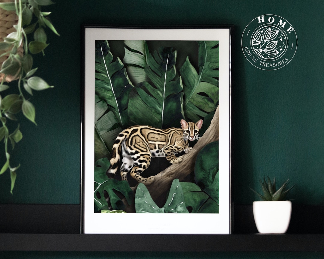 Ocelot Painting Print, Wild Cat Digital Print, Ocelot Poster or ...