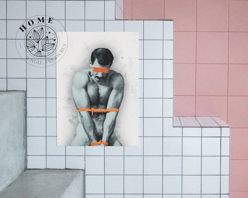 Poster Bondage Man Queer Kink Popart Poster Gay Street Art Print As