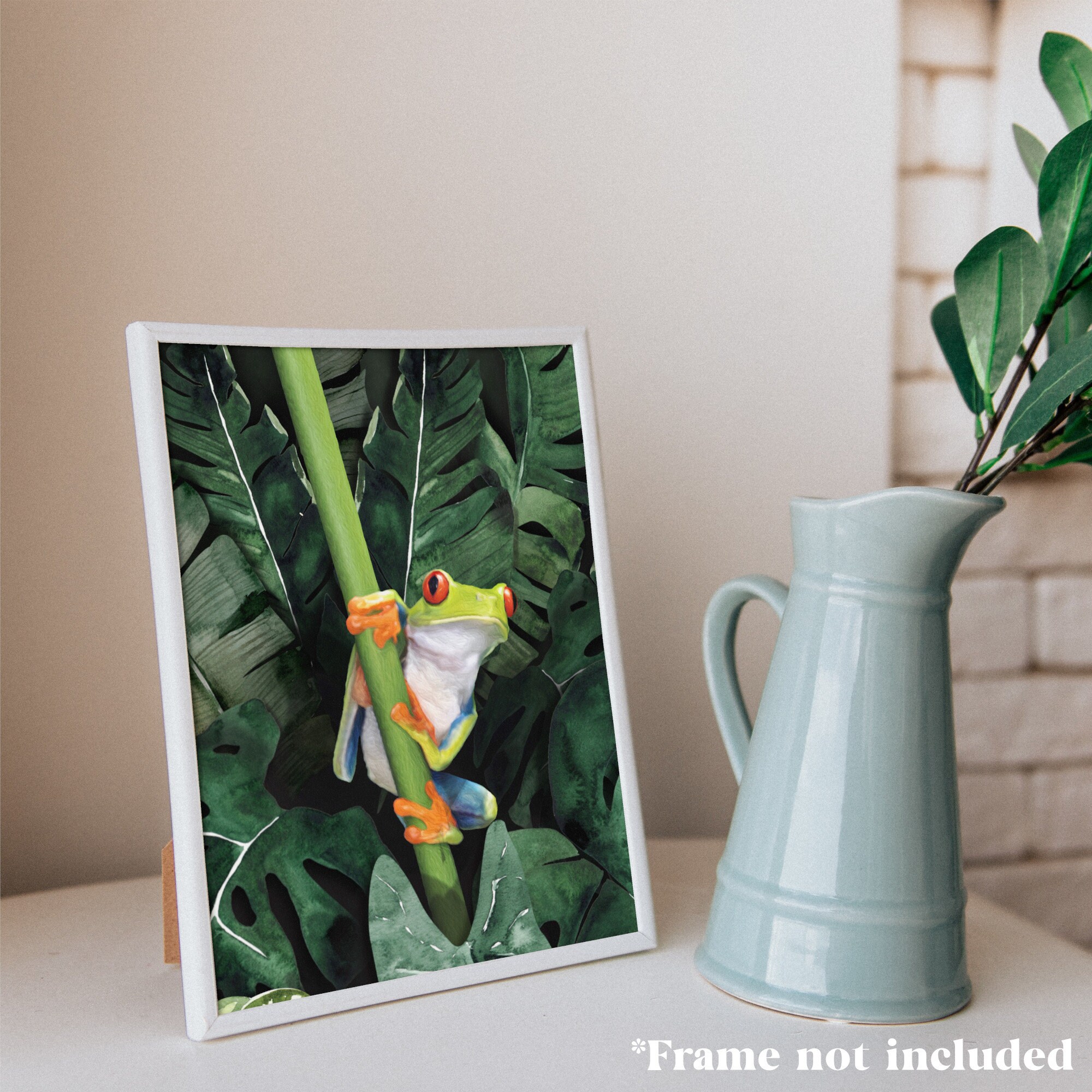 Poster "red Eyed Tree Frog", Rainforest Artwork for Boho Living Room ...