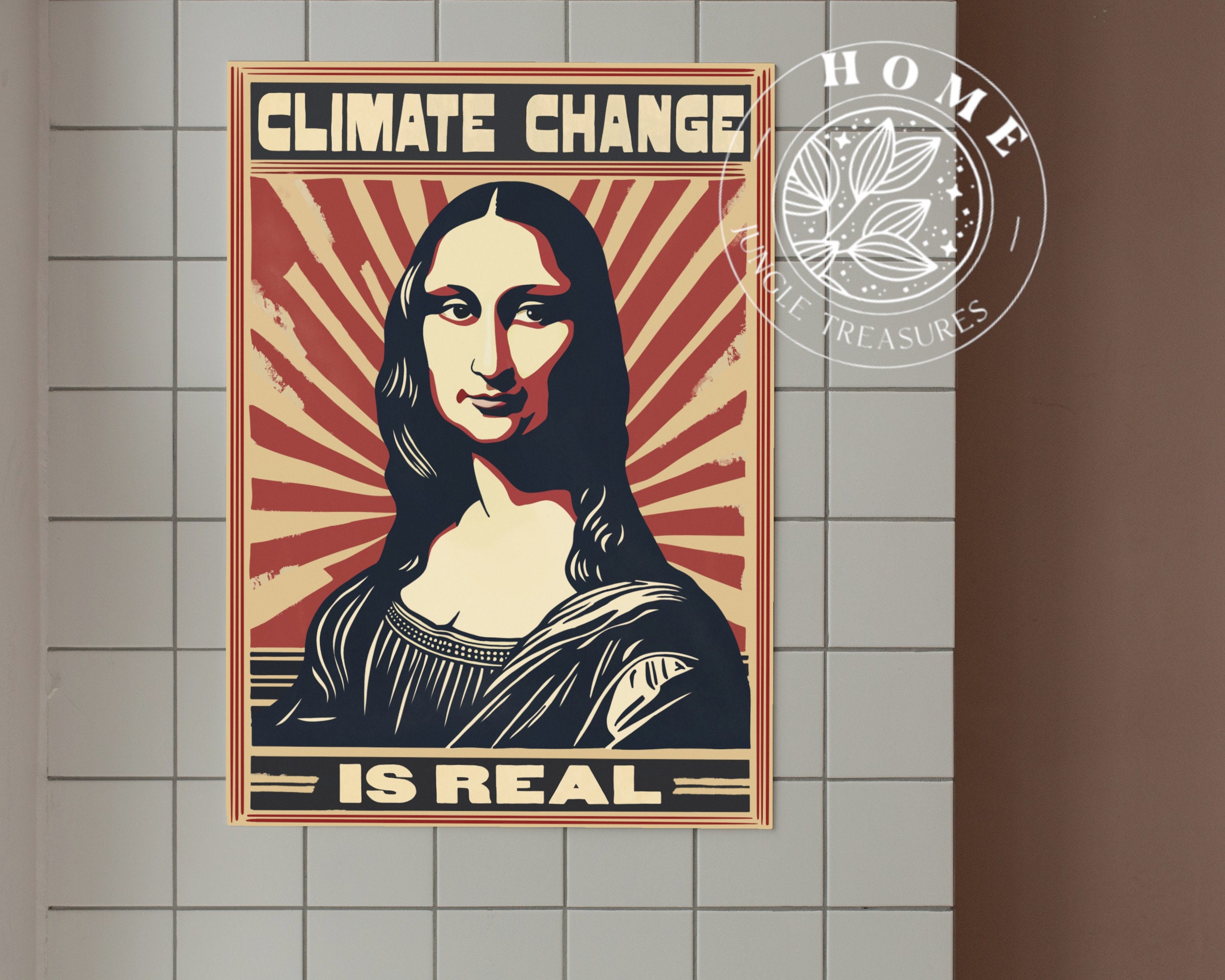Poster climate Change is Real, Climate Activism Street Artwork, Fun and ...