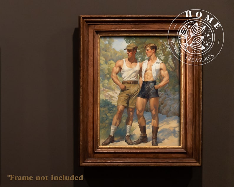 Poster "the Scouts", Vintage Muscular Male Body Art, Muscle Men Printed ...