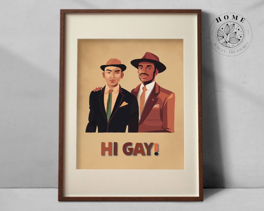 Fun Art Print "hi Gay", Colorful Gay Art, DIY Digital Art Poster or ...