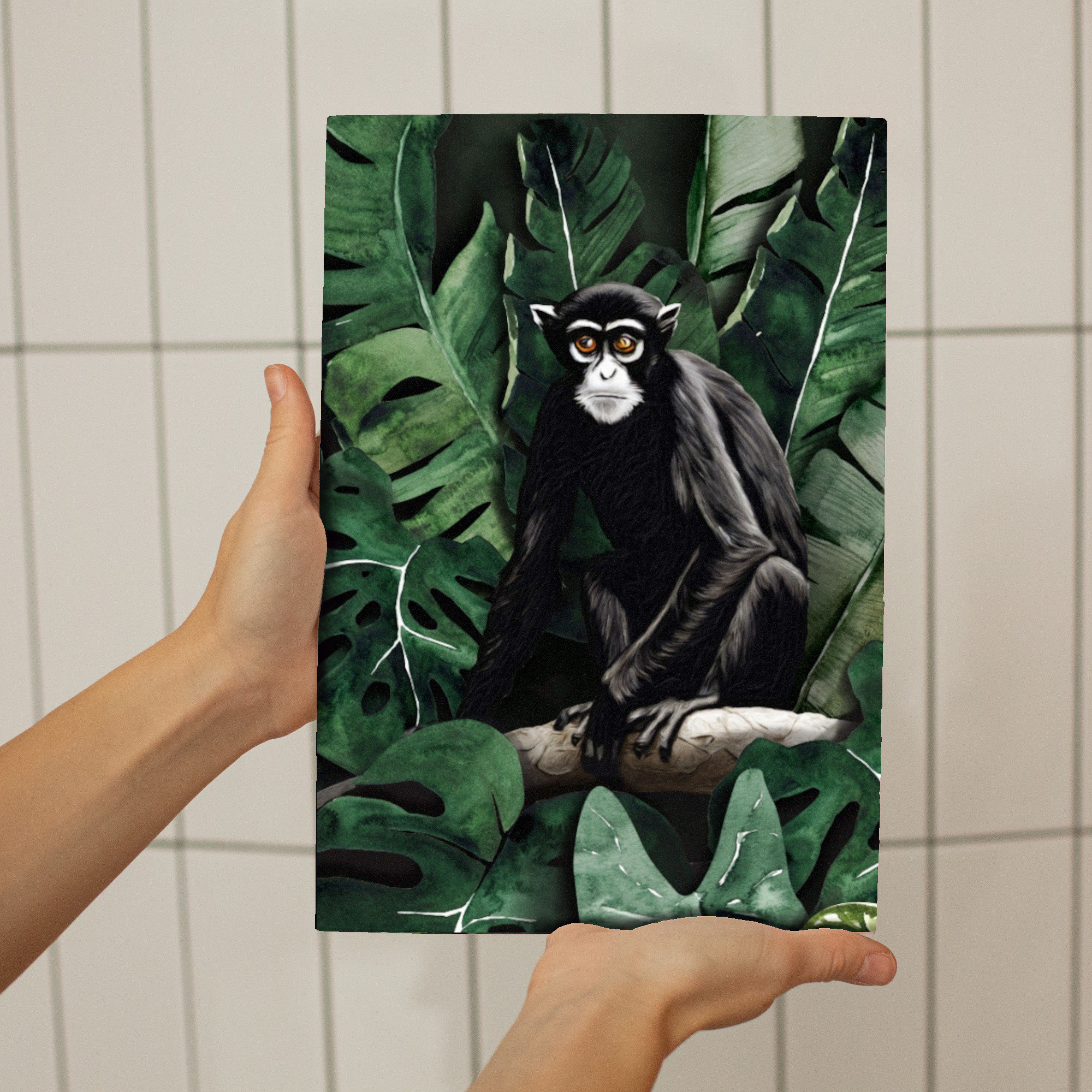Spider Monkey Painting Printable Poster or Postcard, Tropical Art Print ...